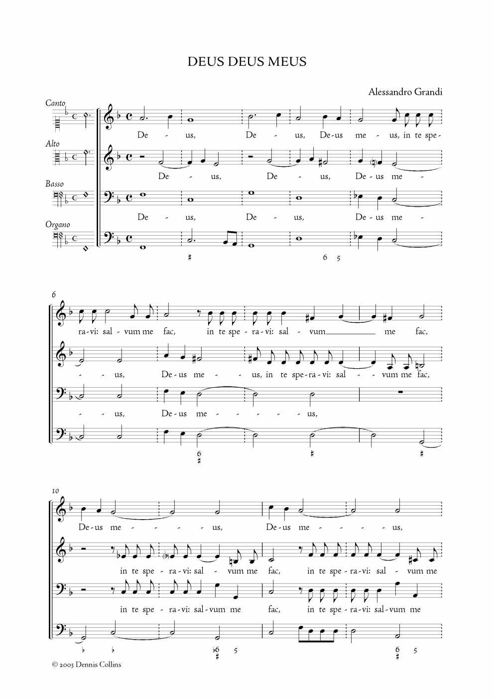 Alessandro Grandi, Deus Deus meus