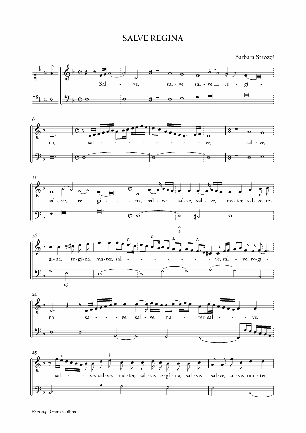 Barbara Strozzi, Salve regina